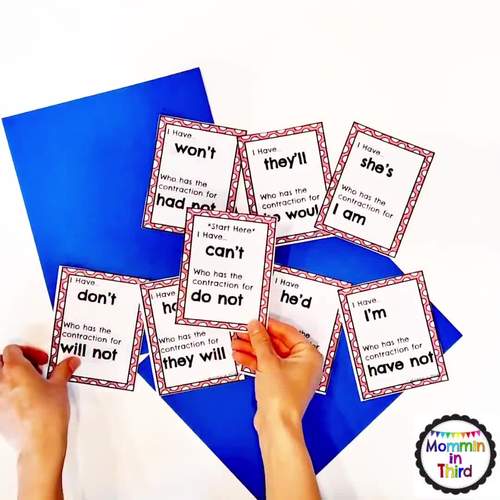 Contractions I Have Who Has Game l Language Arts Activity l End of Year ...