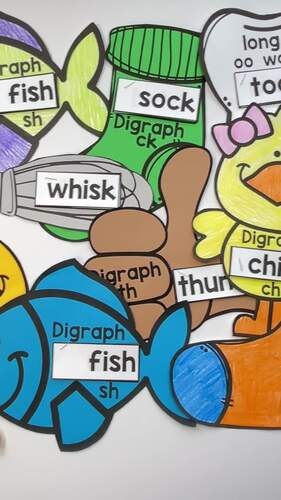 Digraph Decoding Craft Booklets CK SH CH TH & MIXED WH by First Grade Roars
