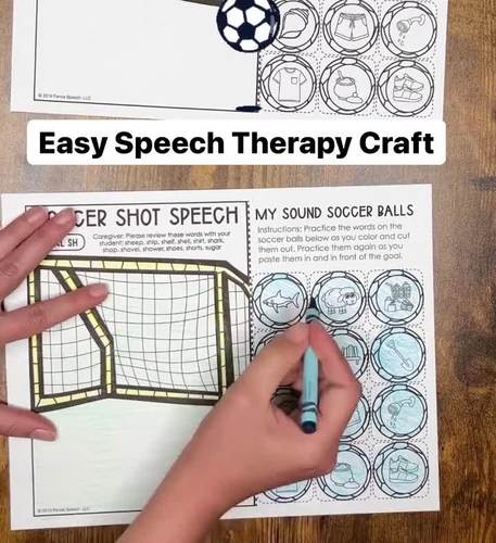 Soccer Shot Speech One Page Soccer Speech Therapy Craft by Panda Speech
