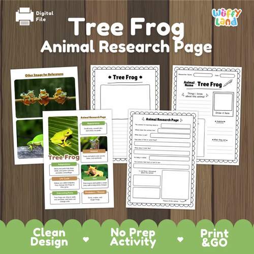 Tree Frog Research Project | Amphibian Science Activity | Animal Report ...
