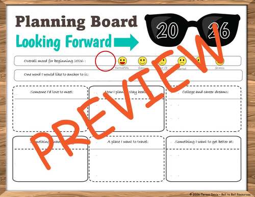 Digital or Printable 2026 Goal Setting, Stress-Free Vision Board Activity