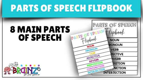 Interactive Parts of Speech Flipbook | Literacy Activity for Grammar ...