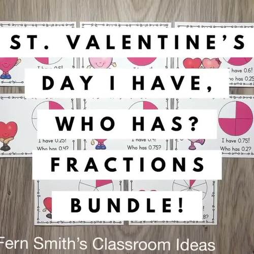 Fractions I Have Who Has Card Games Bundle by Fern Smith's Classroom Ideas