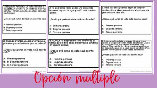 Punto de vista del autor comprensión y escritura Point of view Spanish