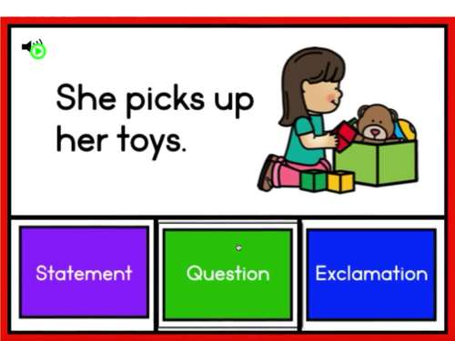 Boom Cards Types Of Sentences Punctuation Statement Question Exclamatory