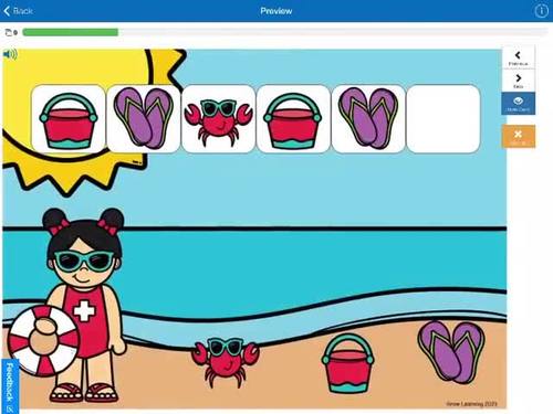 Summer Beach Patterns BOOM Cards™️ Digital Distance Learning by Grow ...