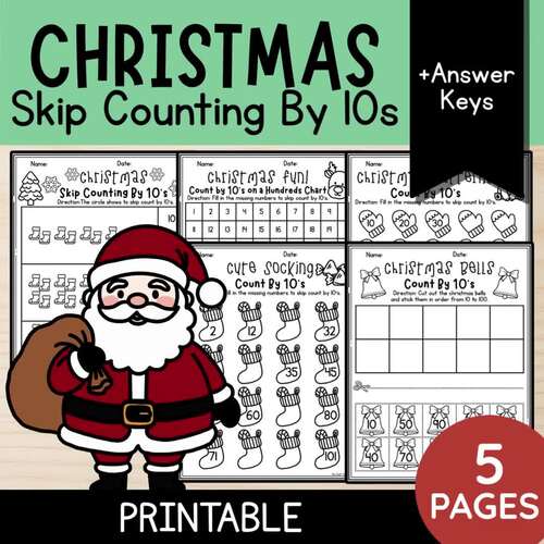 Christmas Skip Counting By 10s | 1st & 2nd Grade by The Stuff Teacher Needs