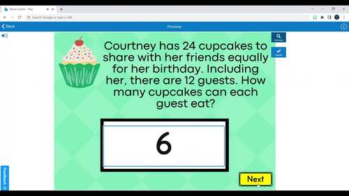 Division Word Problems Boom Cards | 3rd Grade Math by Hands on Learning LLC