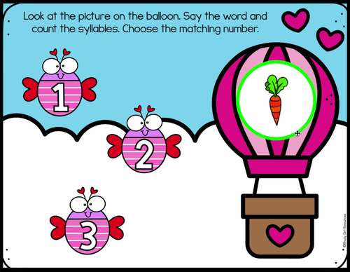Valentine's Day Syllables for Google Slides™ by Rhody Girl Resources