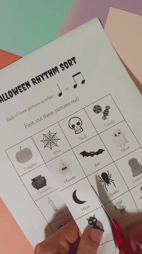 Halloween Rhythm Sort - Elementary Music Quarter/Eighth Note Fall Activity