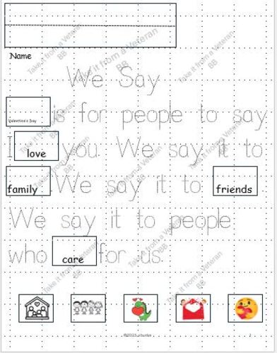 Preschool Kindergarten First Grade Literacy Centers Valentines Day ...