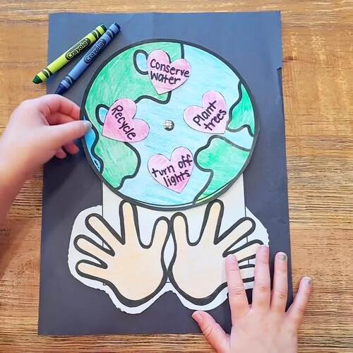 Earth Day Craft | Helping Hands Spinning Globe | Earth Day Globe Activity