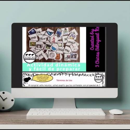 Silabas con M Actividad de Centros Spanish Syllables Puzzle Activity