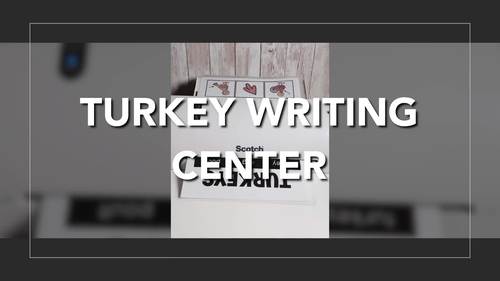 Turkey Writing Stations With Vocabulary Word Cards Kindergarten & 1st Grade