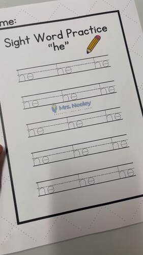 50 Sight Word Tracing Practice Worksheets (Set 5) by Mrs. Neeley's ...