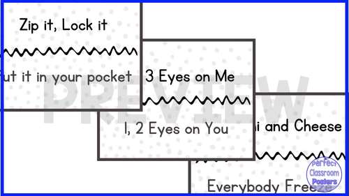 Classroom Call-Backs, Call & Response Posters, Attention Grabbers, B ...