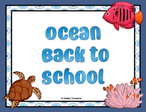 Ocean Back to School Resources by Cindy's Treasures | TPT