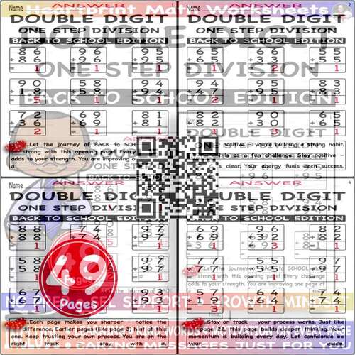 2 (double) Digit Division | One step divion worksheets Goal Now Fast ...