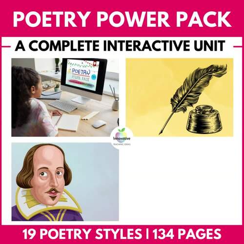 Huge Poetry Unit | 19 Styles of Poetry | Editable Lessons & Graphic ...