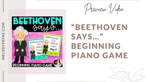 Beginning Piano Game - Beethoven Says! Right & Left, Finger Numbers ...