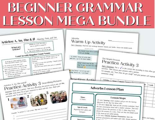 Beginner English Grammar Lessons, Worksheets, and Activities MEGA ...