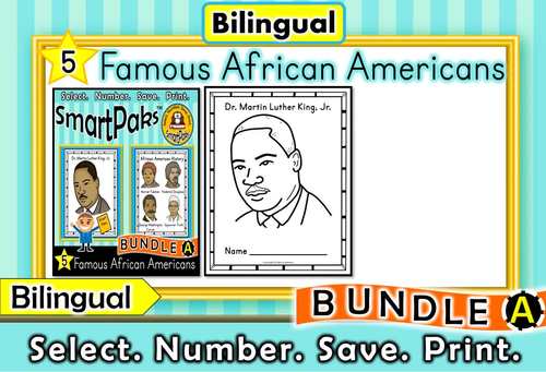 5 Famous African Americans BILINGUAL SmartPaks™ Bundle A for Black ...