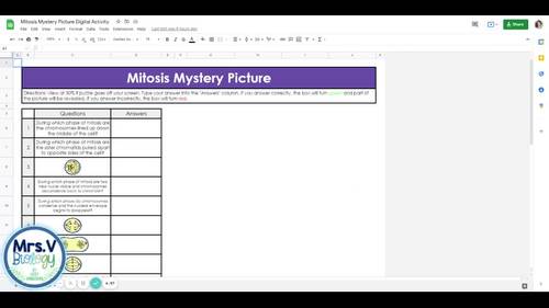 Mitosis: Mystery Picture DIGITAL Activity by Mrs V Biology | TPT