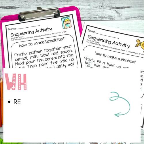 Read and Sequence Worksheets for Kindergarten by Tech Teacher Pto3