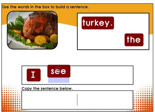 THANKSGIVING FALL THEMED SENTENCES by School Bells N Whistles | TpT