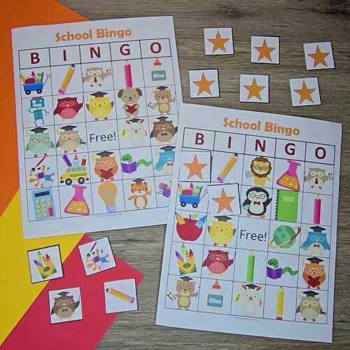 School Bingo Game-Printable by HH Fun and Learning | TPT