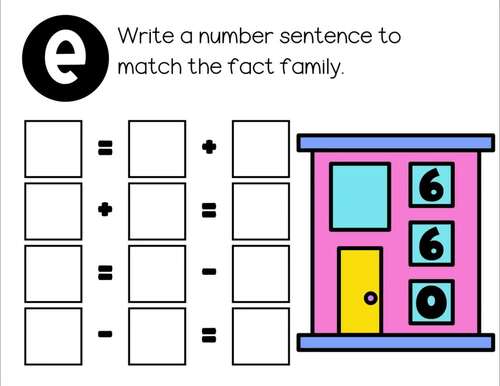 1st Grade Fact Families Addition and Subtraction Math Task Cards