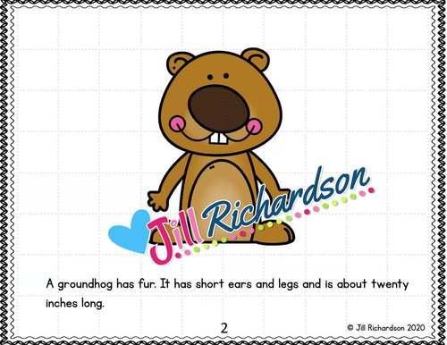 Groundhog Day Emergent Reader Preschool Kindergarten First Grade ESL Winter