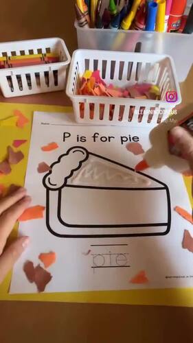 Tear & Glue Fine Motor Practice Kindergarten First PreK TK Craft ...
