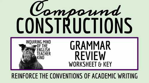 Grammar Review Worksheet on Compound Subject, Object, and Prepositional ...