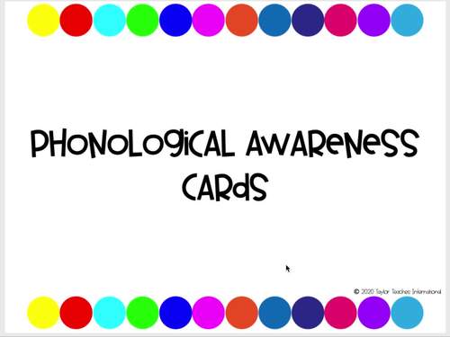 84 Phonological Awareness and Phonics Cards- Morning meetings, RTI ...