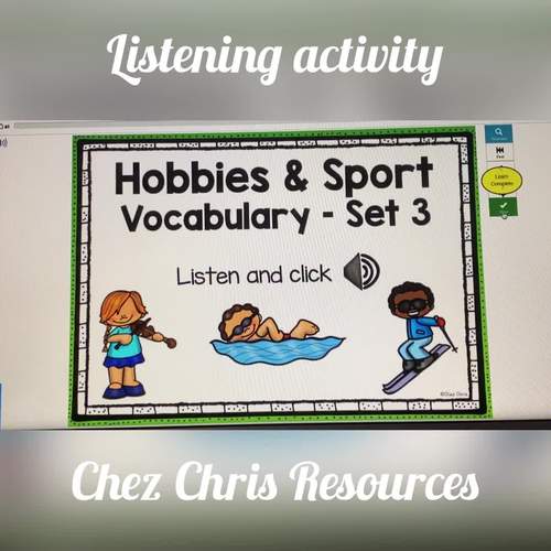Hobbies and Sport Vocabulary with Boom™ Cards - Listening by Chez Chris
