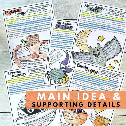 Halloween Reading Comprehension Passages Activity Main Idea & Details ...