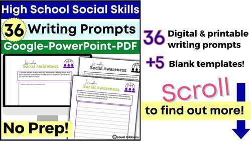 Empathy Perspective Taking Kindness Writing Prompts Activities Social ...