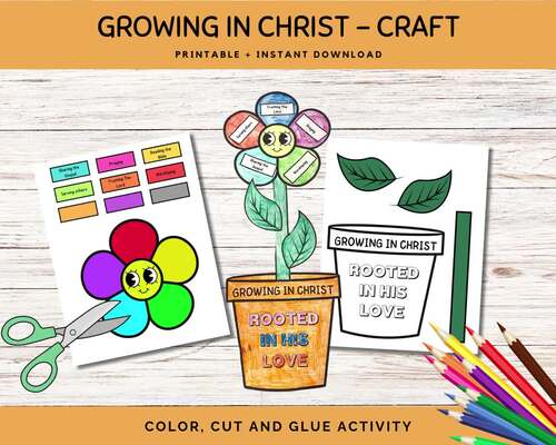 Growing in Christ Craft Activity for Kids, Homeschool Craft | TPT
