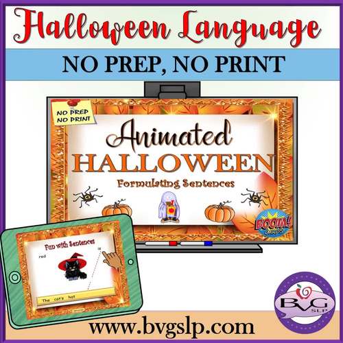 BOOM CARDS ANIMATED GIFs Halloween Language PLUS Four in a Row ...