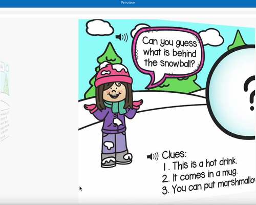 Winter Vocabulary Riddles Boom Cards™ Snowball Speech Therapy Language ...