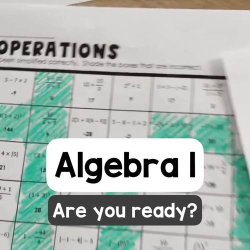 Algebra 1 First Day of School Coloring Worksheets to Review Middle ...