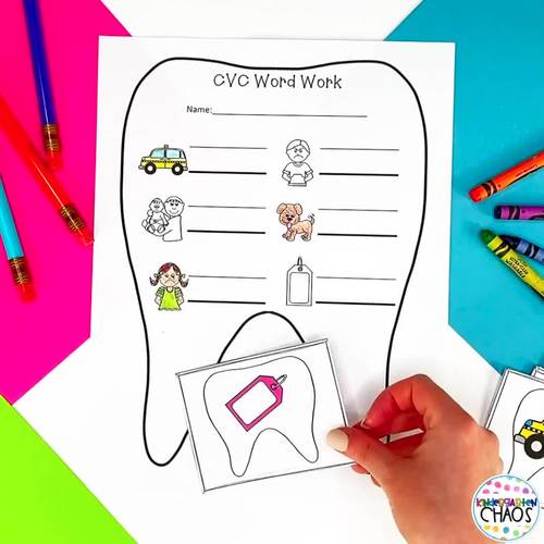 Dental Health Themed CVC Word Work - Sensory Table Bin by Kindergarten ...