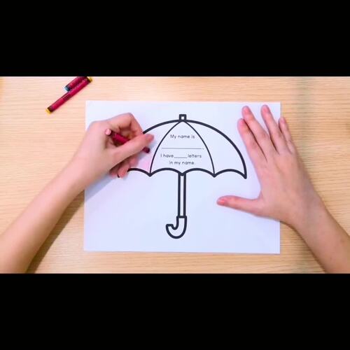 Spring Rain & Umbrella Name Craft | April Showers Bulletin Board ...