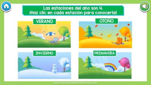 Estaciones del Año PowerPoint Interactivo | Seasons in Spanish | TpT