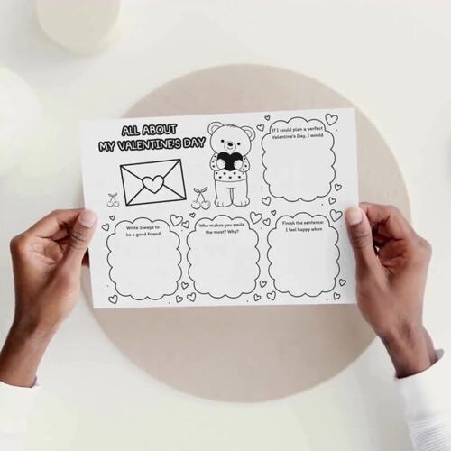 All About My Valentine’s Day Writing Prompt Worksheets, Friendship ...
