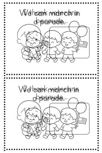 Honoring Veterans Day Emergent Reader / Interactive Mini-Book for PreK-1st