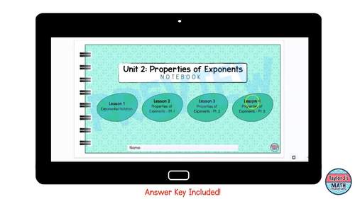 Using Properties of Exponents Digital Notebook with Video Lessons