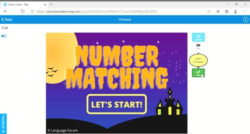 Boom Cards Number Matching Halloween by Language Forum | TPT