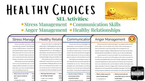 Healthy Choices SEL Behavior Social Emotional Learning | TPT